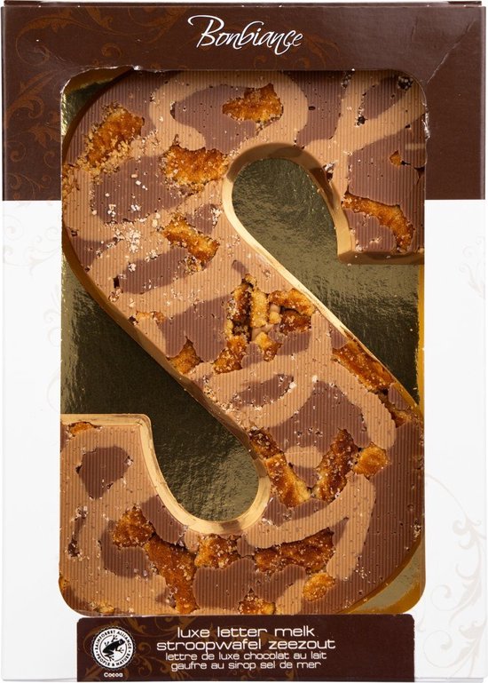 Bonbiance Chocoladeletter -S- melk met stroopwafel - 200g | bol