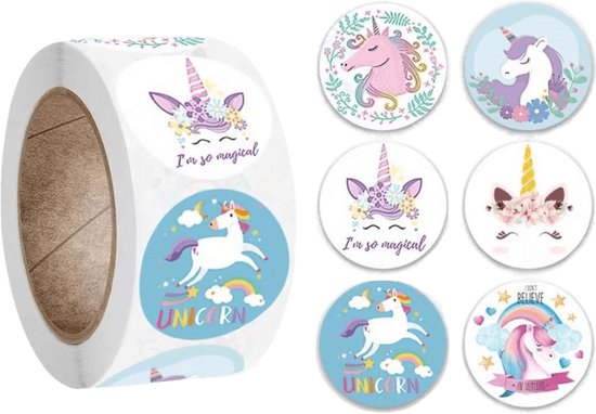 Without Lemons Beloningsstickers Unicorn | 500 stuks | Sluitstickers ...