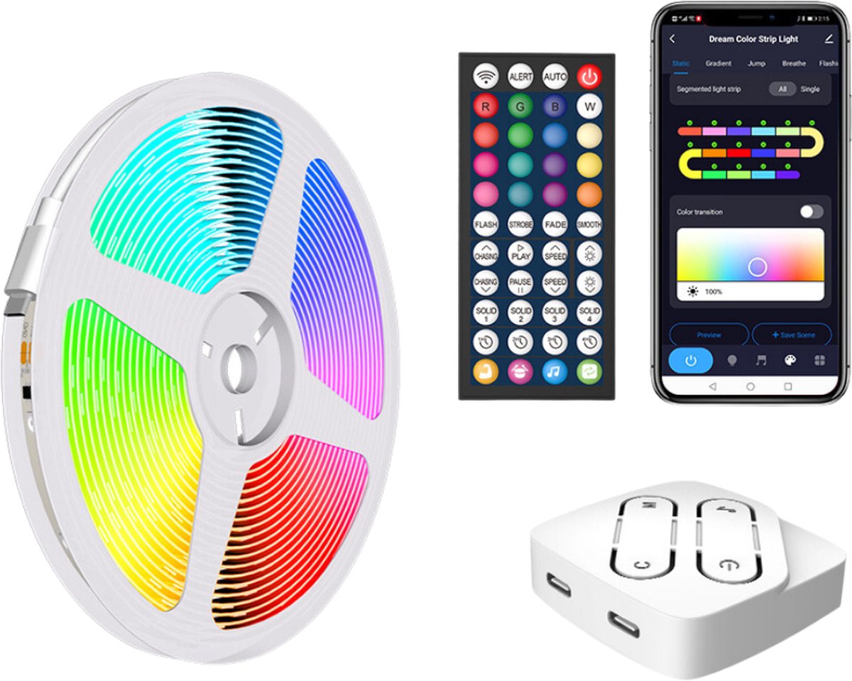 CozyStrip Plus - 5 mètres - Bande LED RGB-IC - avec télécommande ...