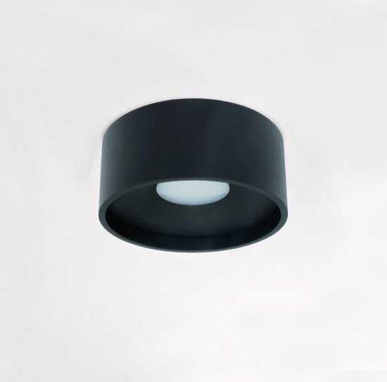 Plafondlamp Oran Zwart - Ø12cm - LED 10W 2700K 720lm - IP54 - Dimbaar ...