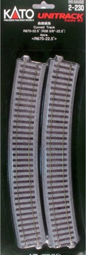 H0 Kato Unitrack 2-230 Gebogen rails 4 stuk(s) | bol