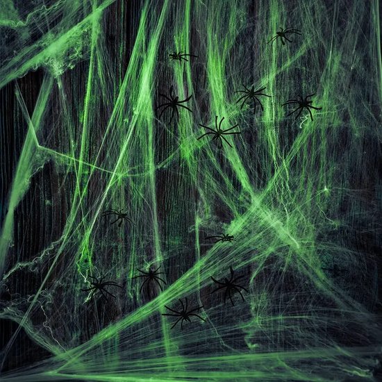Glow in the dark spinnenweb 12 m2 incl 30 nep spinnen – halloween ...