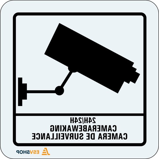 Raamsticker camerabewaking NL & FRA 100 x 100 mm | bol