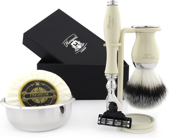 Premium scheerset cadeau voor mannen met Three Edge Razor, scheerkwast ...