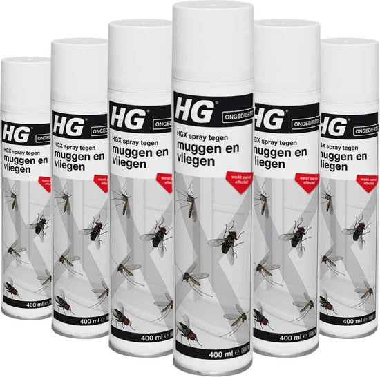 HG X Spray Tegen Muggen & Vliegen - 6 x 400 ml - Voordeelverpakking | bol