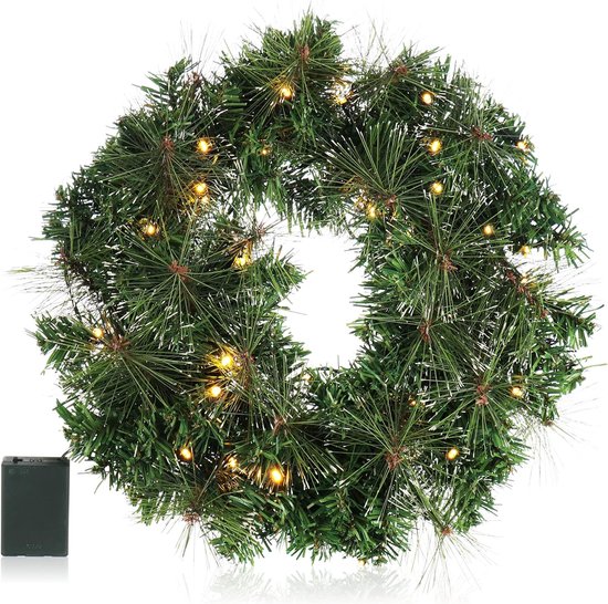 LED deurkrans Kerst - Adventskrans met LED verlichting - leuke ...