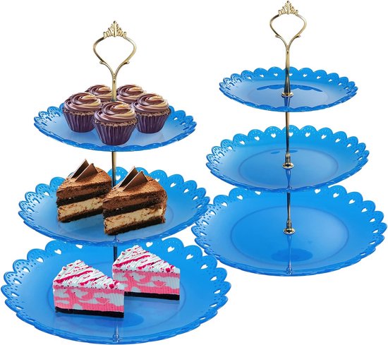 3-laags Cupcake Stand Dessertbakje, Fruitkoekjes Snoep Display Stand ...