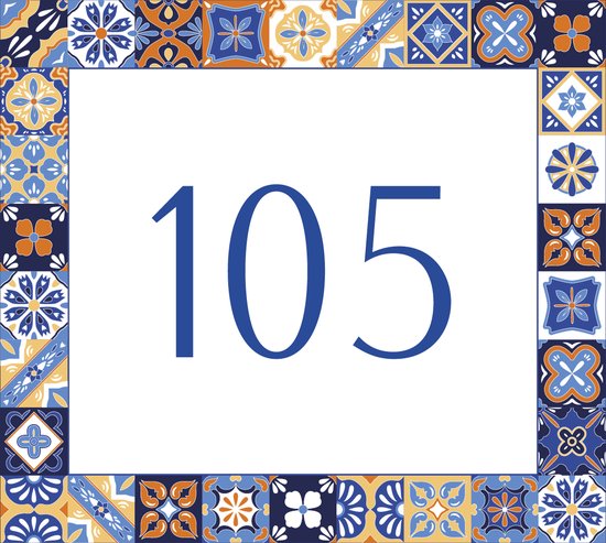 Huisnummerbord nummer 105 | Huisnummer 105 |Klassiek huisnummerbordje ...