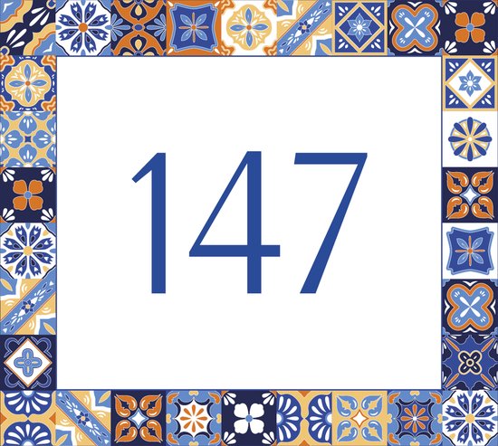 Huisnummerbord nummer 147 | Huisnummer 147 |Klassiek huisnummerbordje ...
