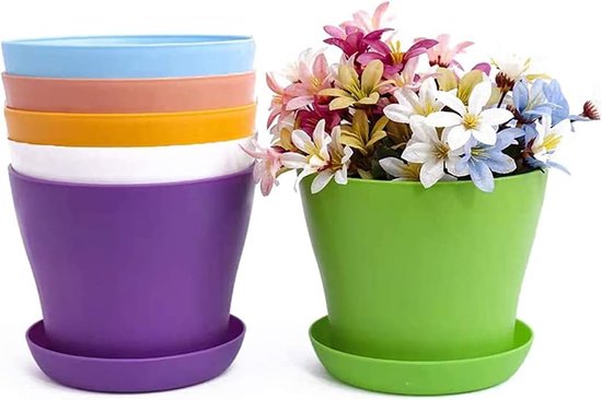 Bloempotten en schotels van 20 cm Extra grote plastic plantenpotten met ...