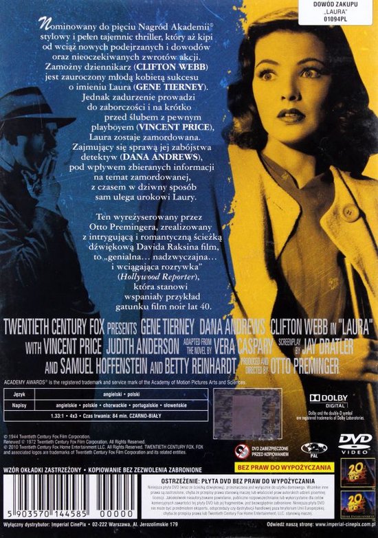 Laura [DVD] (Dvd), Gene Tierney | Dvd's | bol