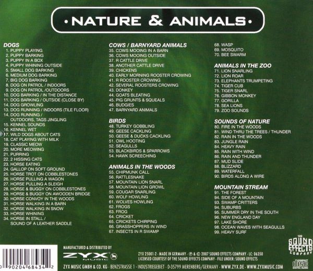Sound Effects 2 -nature &, Sound Effects | CD (album) | Muziek | bol