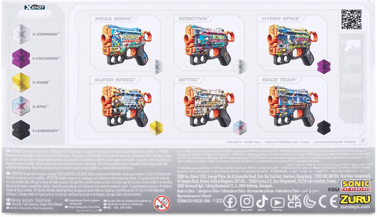 X-Shot Skins Menace-blaster - Sonic the Hedgehog-Super Speed-skin (8 ...