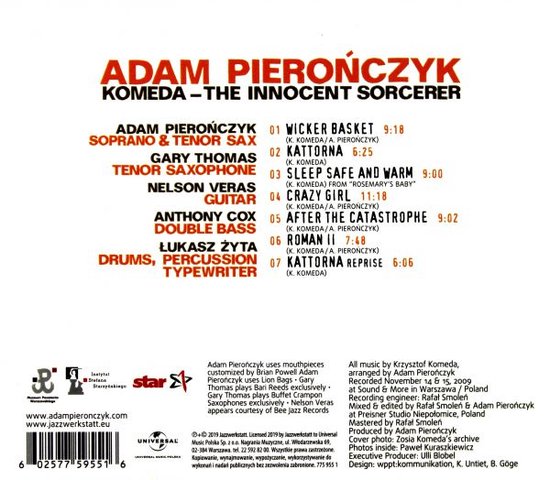 Adam Pierończyk: Komeda - The Innocent Sorcerer [CD], Adam Pieronczyk ...