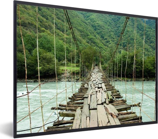 Fotolijst incl. Poster - Brug - Hout - Rivier - 40x30 cm - Posterlijst ...
