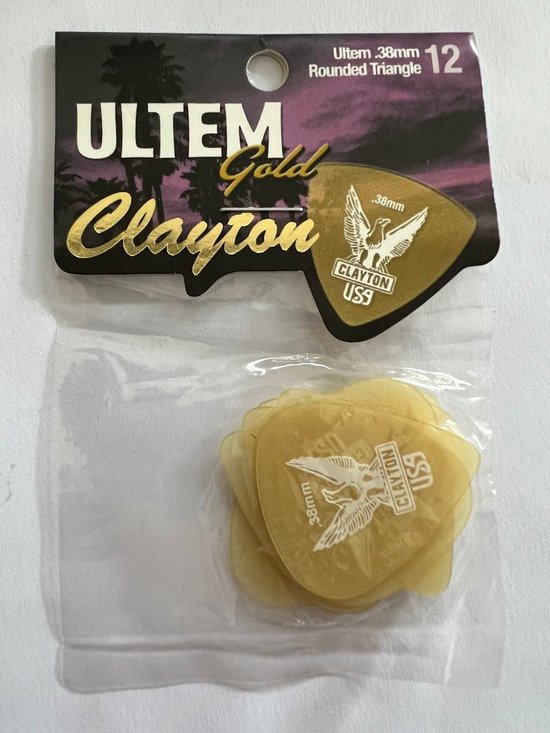 Clayton - Ultem Gold - standaard plectrum - 0.38 mm - 12-pack | bol