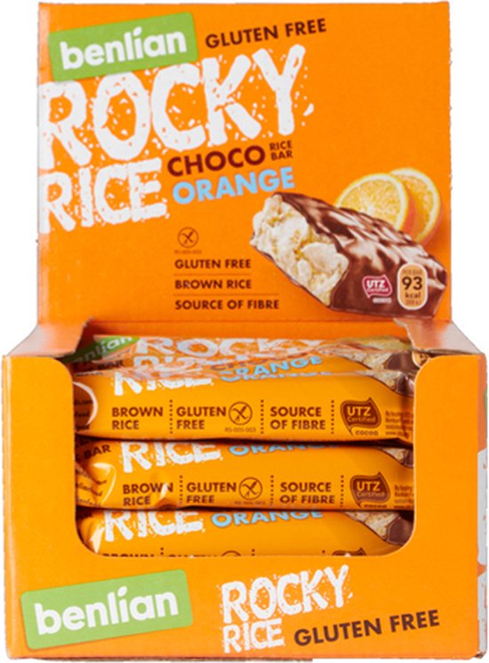 Benlian Rocky Rice Choco Orange - Tussendoortje - 20 stuks | bol