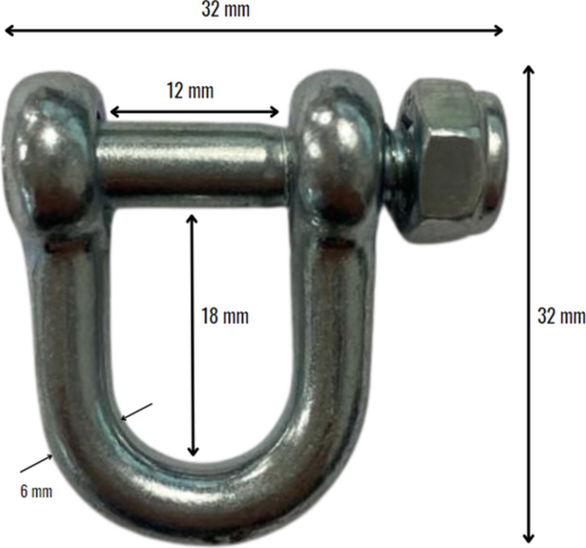 D-Sluiting M6 Gegalvaniseerd 18x12mm met borgmoer (1 stuk) | bol.com