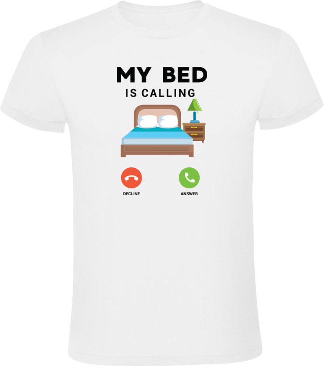 My bed is calling Heren T-shirt - werk - telefoon - school - mobiel ...