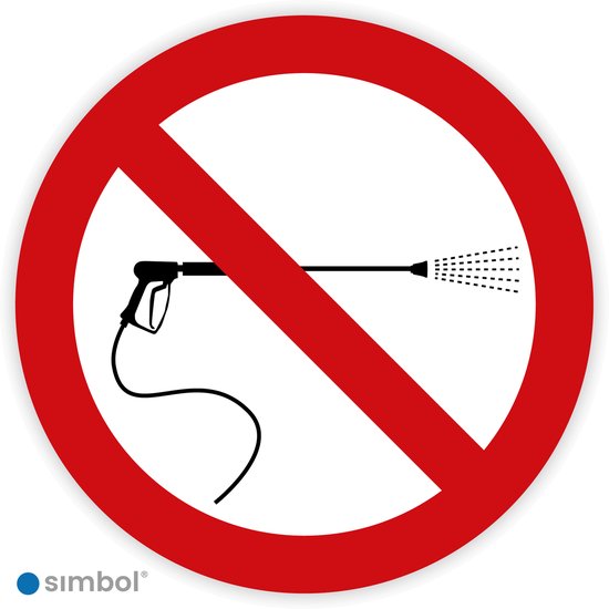 Simbol® - Stickers Verboden met hogedruk te reinigen ...