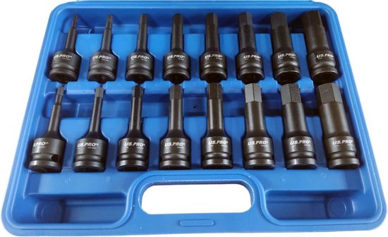 Uitgebreide Inbus doppenset / Inbus krachtdoppenset 1/2" 16-delig | bol