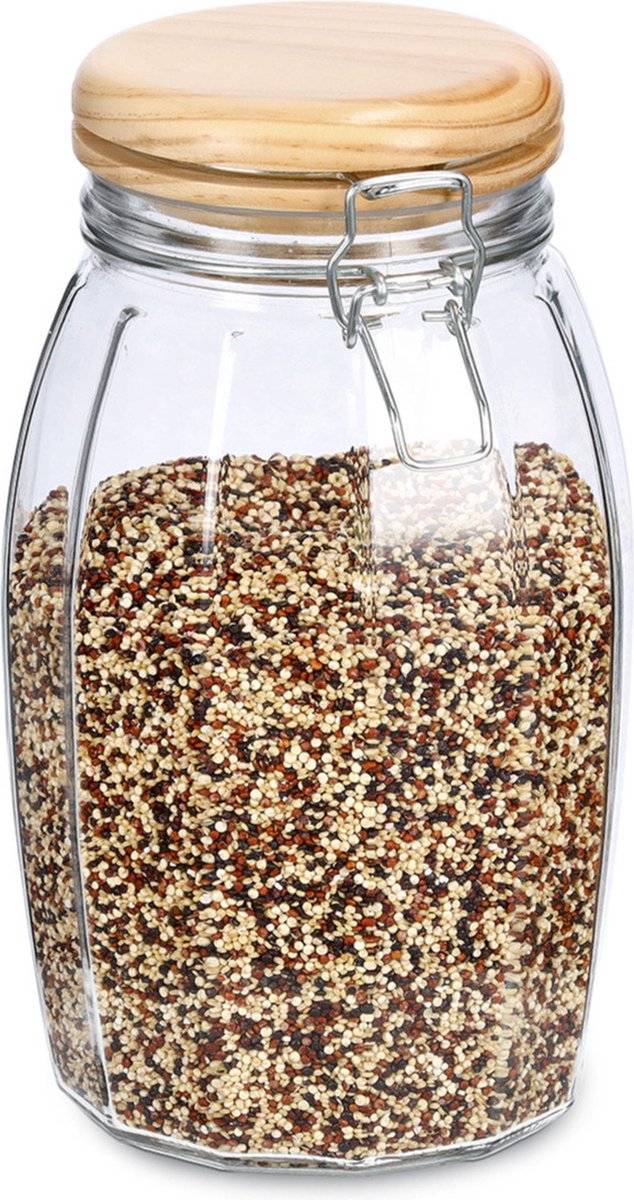 Zeller Voorraadpotten/bewaarpotten - 4x - 1.85L - glas - met ...