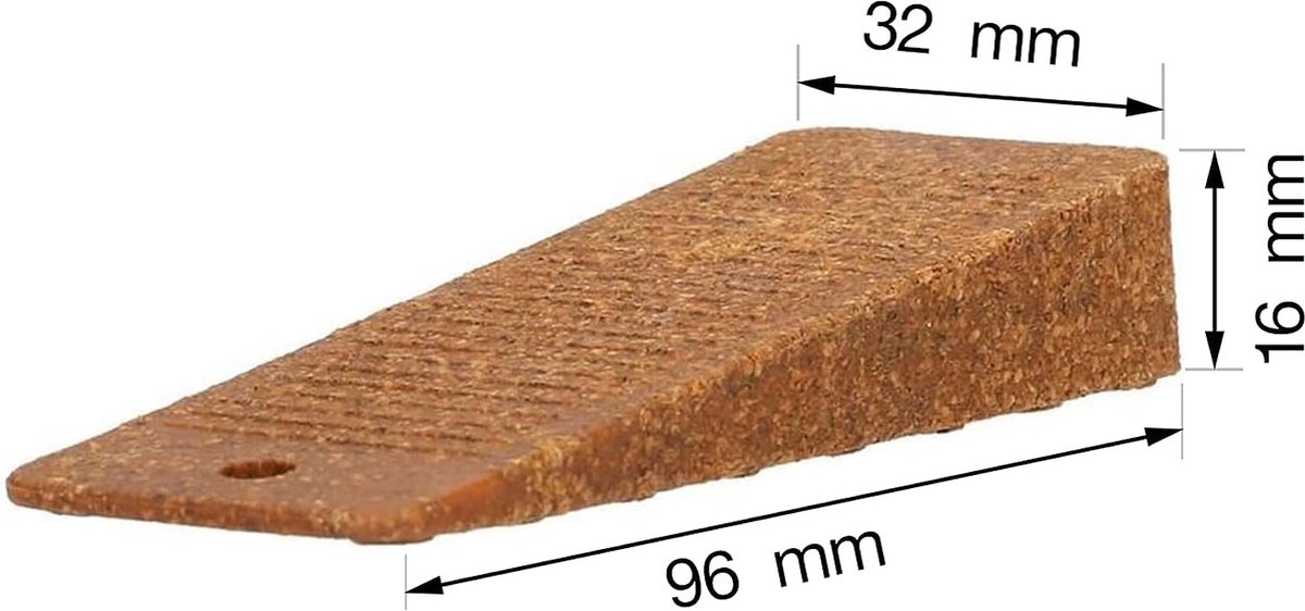 Deurwig - deurstopper vloer set van 3 stuks, kurk - deurstopper wig van ...