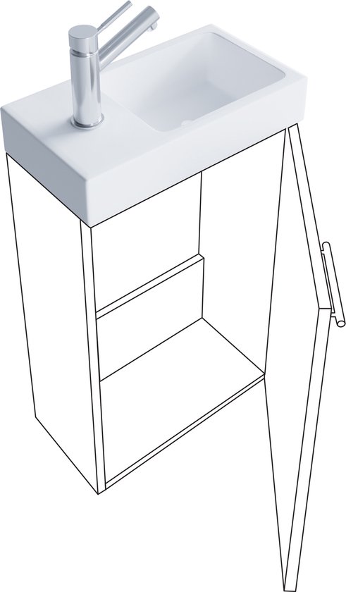 VCM 3-tlg Badmöbel Set Gäste WC Gästebad Waschplatz Waschtisch klein ...