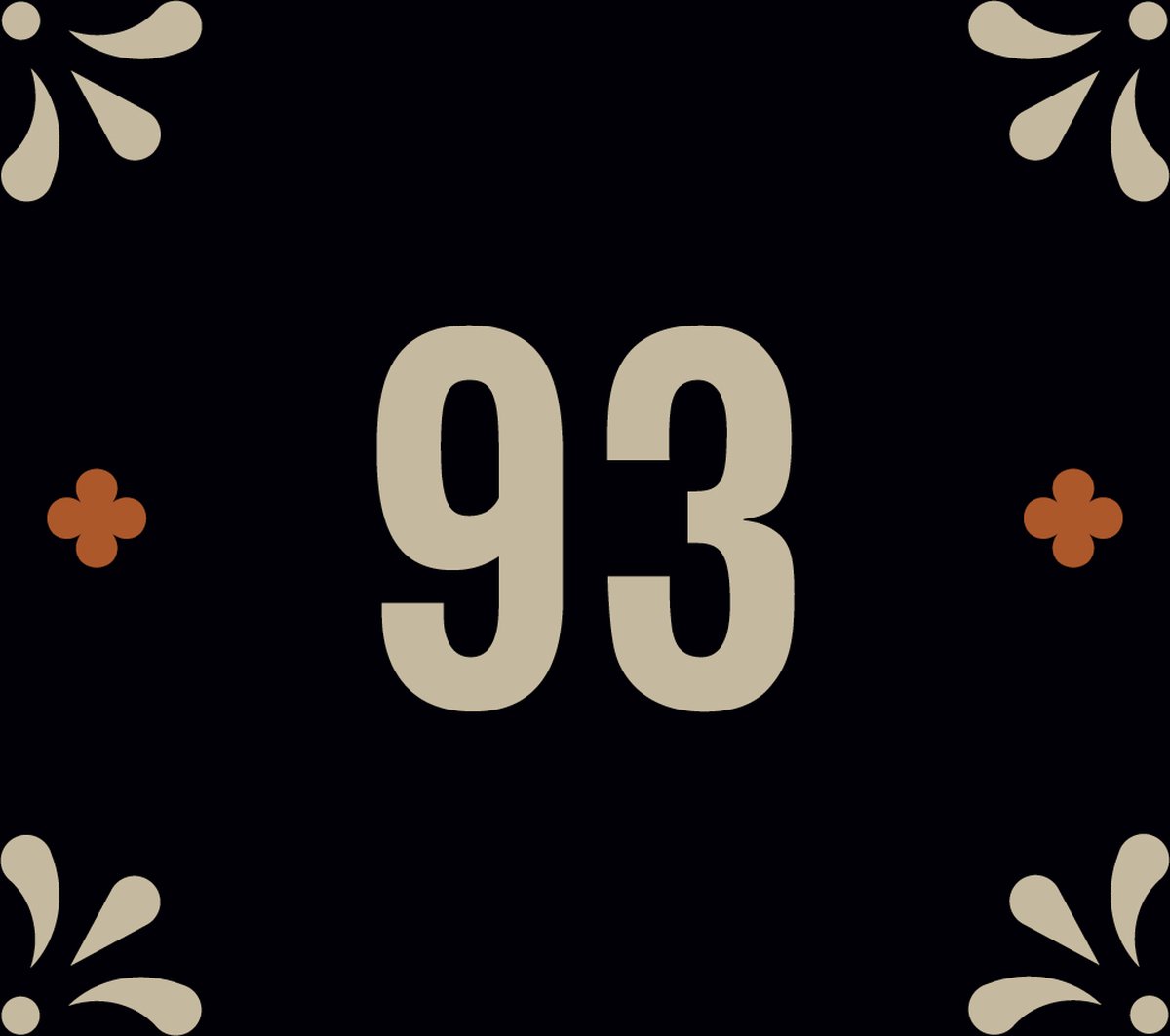 Plaque d'immatriculation numéro 93 | Numéro de maison 93 |Plaque numéro ...