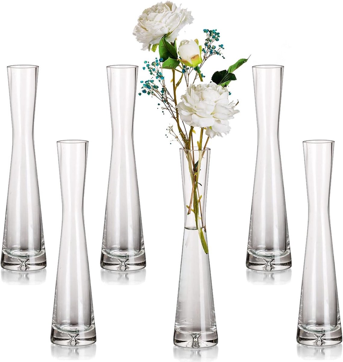 Bloemenvaas, moderne glazen vazen, smal: 6 stuks, 24,5 cm hoog, blomus ...