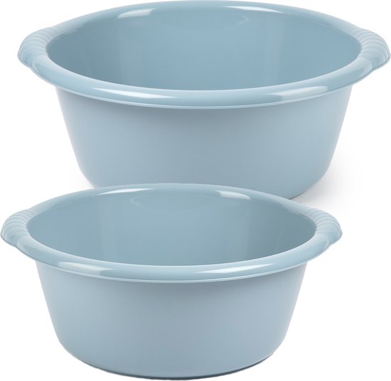 Afwasbak teil - set van 2 formaten - 15 en 20 liter - licht blauw ...