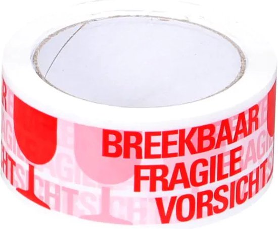 1 x Waarschuwingstape - Breekbaar -Fragile - 50 mm x 66 meter ...