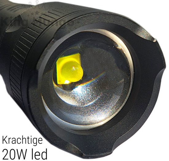 Led Zaklamp 5000 mAh - Oplaadbaar - Zeer fel - King Mungo KM-MV1 | bol