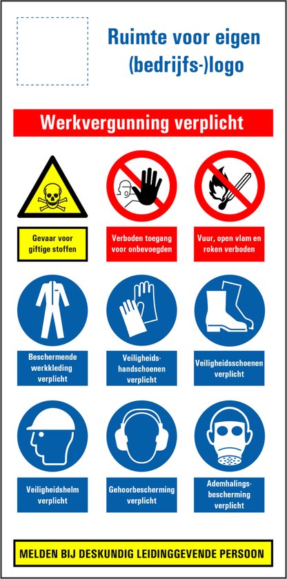Werkvergunning verplicht bouwplaats bord 800 x 400 mm | bol