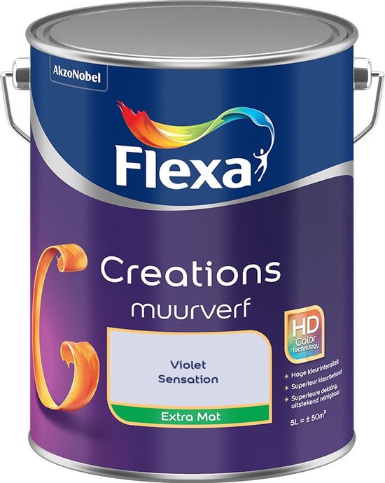 Flexa Creations - Muurverf Extra Mat - Violet Sensation - 5L | bol.com