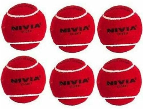 Nivia Heavy Tennis Ball Cricket Ball for Youth & Adults ( Red, Pack of ...