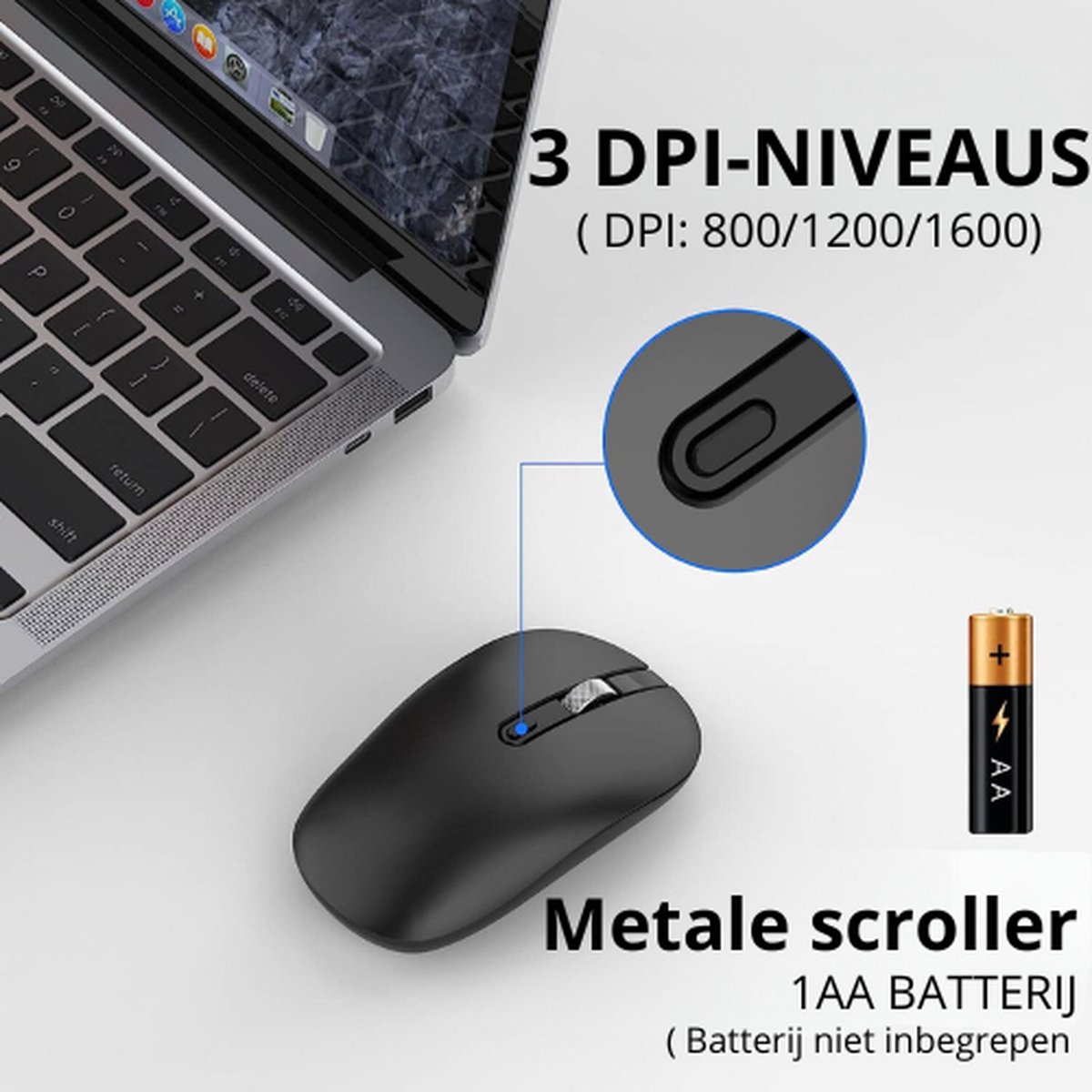 Draadloze Muis - Stille Bluetooth muis - zwart | bol.com