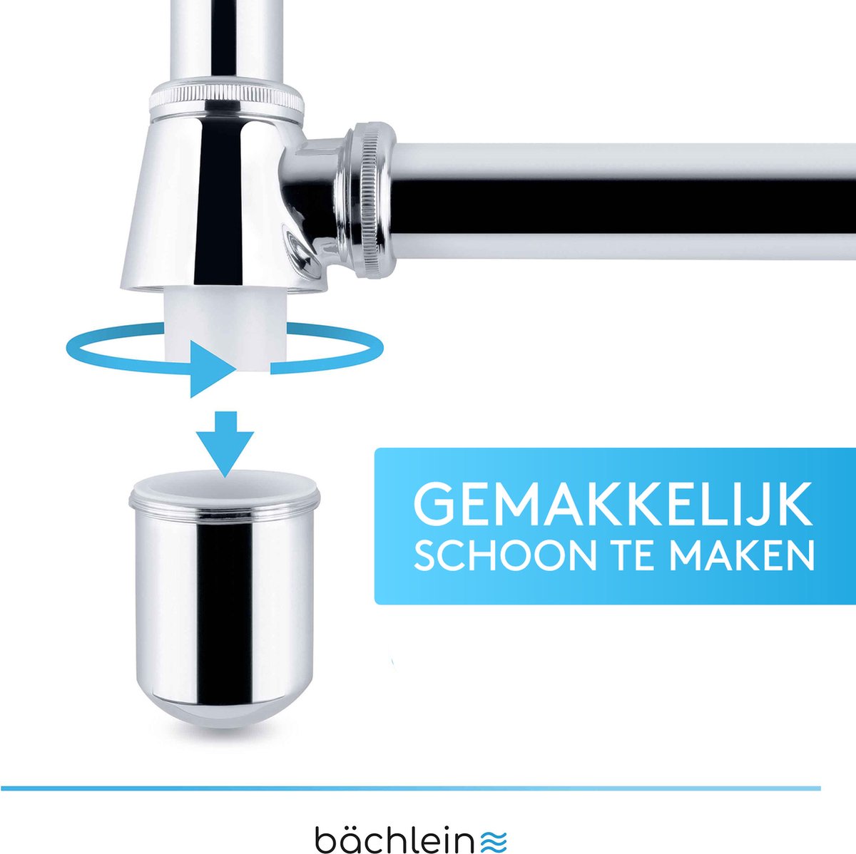 Bächlein bekersifon universeel voor wastafel & wastafel, stankafsluiter ...