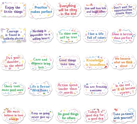 50 Stickers met motiverende teksten - Laptopstickers voor volwassenen ...