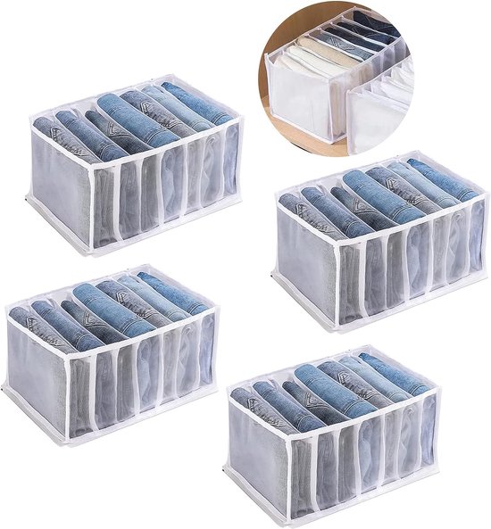 Kledingkast, organizer, kledingopslag van mesh, 4 stuks, kledingkast ...