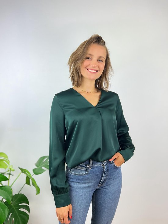 Vila VIELLETTE VN LS TOPSU - Ponderosa Pine Dark Green | bol.com
