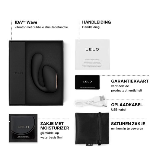 LELO IDA Wave Black dual vibrator voor dames met 2 krachtige motoren en ...