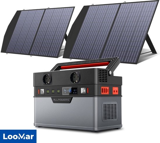 LooMar Portable Powerstation 606Wh 100W - Stroomgenerator met Solar ...
