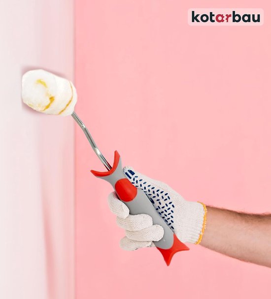 Set van 10 verfrollers, geeldraad, 160 mm, met rubberen handgreep ...