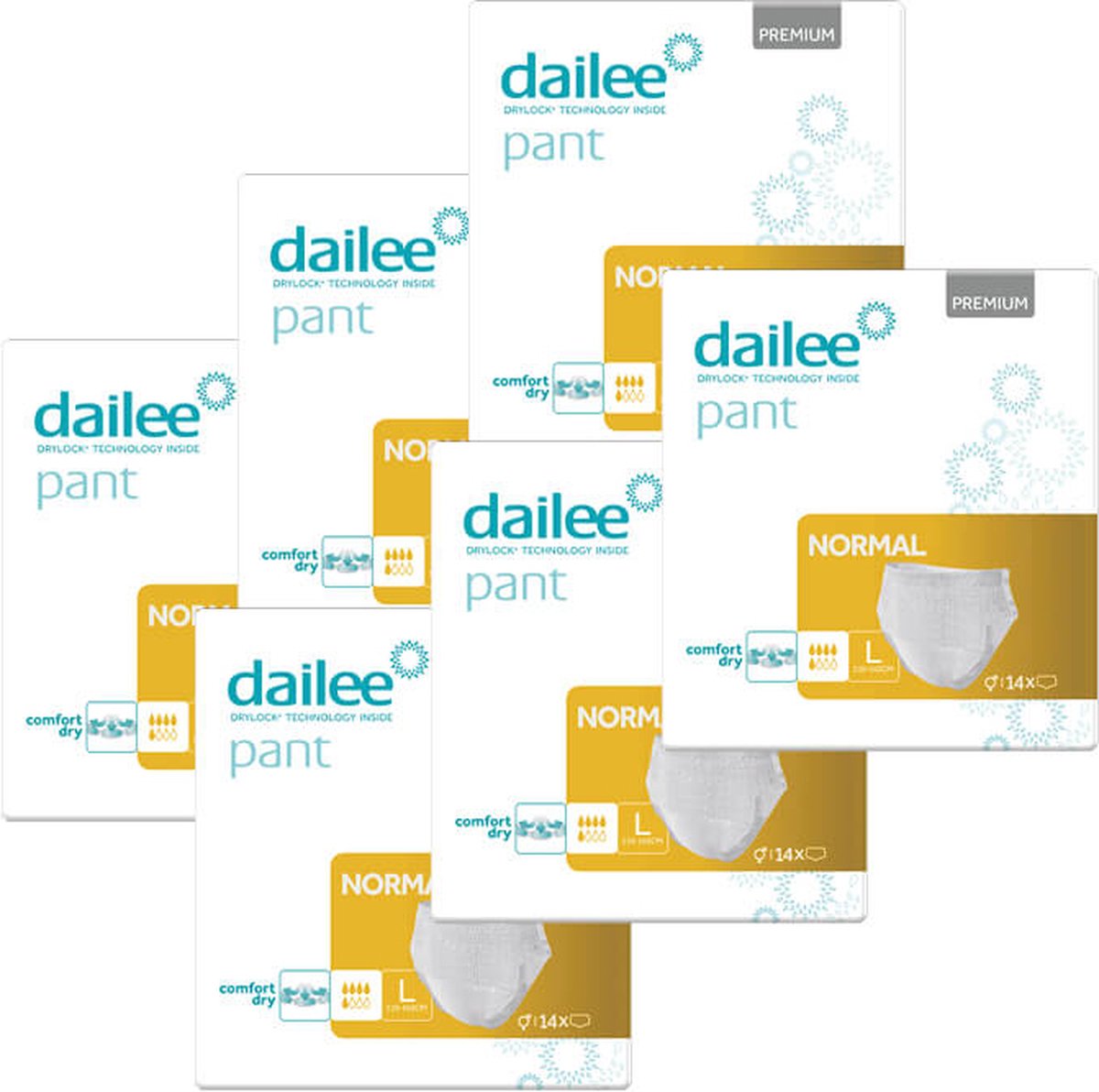 Dailee Pants Premium Normal Large - 6 pakken van 14 stuks ...