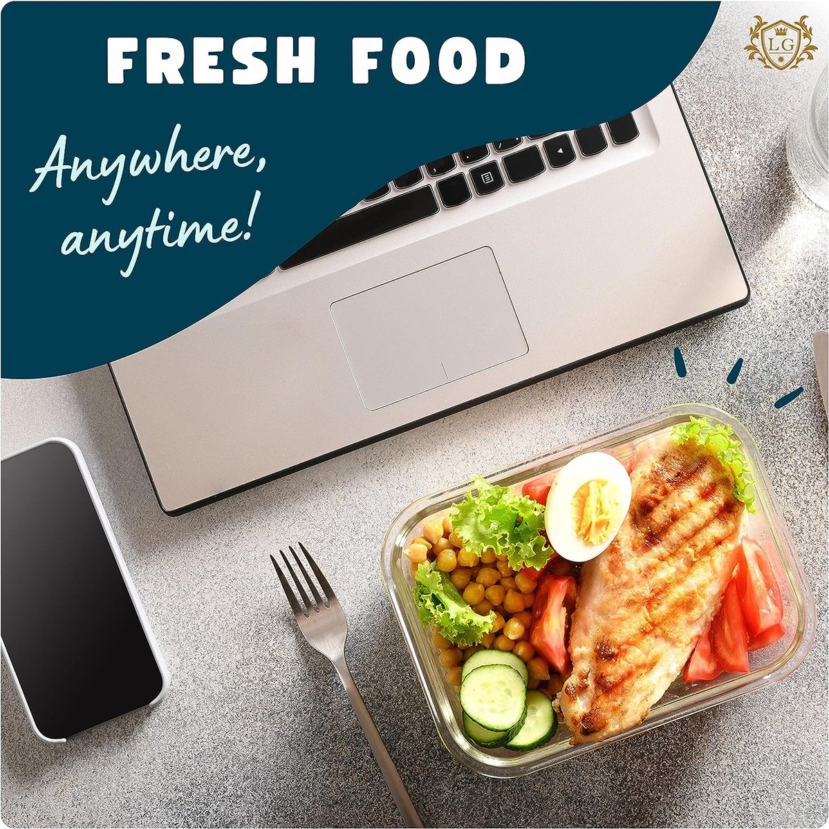 Set de 4 pots en verre 1500 ml Hermétique. Expédié pour micro-ondes ...