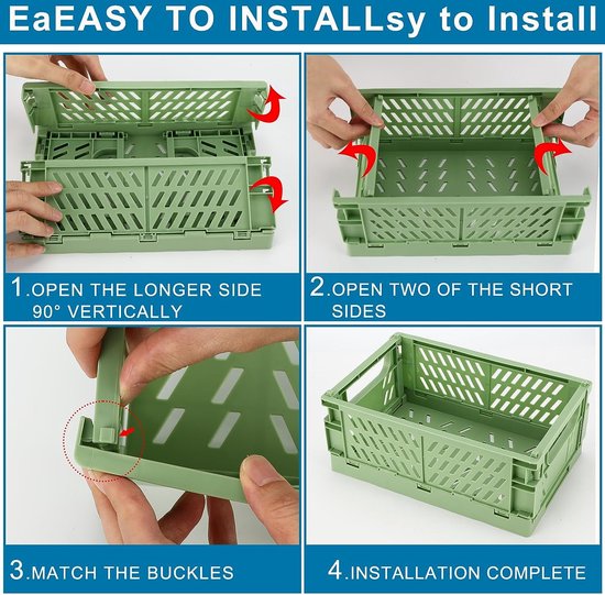Opklapbare doos, 4 stuks klapkisten, opbergmand (25 x 16,5 x 10 cm ...