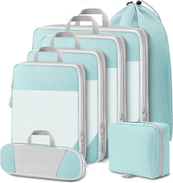 Koffer Organizer Set 7-delig, blauw | bol
