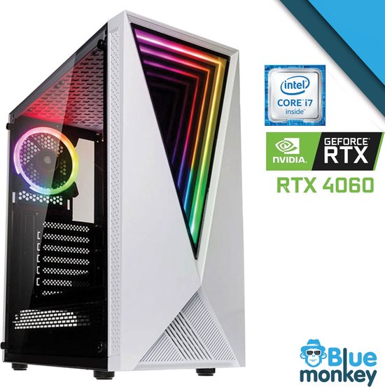 Blue Monkey RGB Game PC: i7 10700F - RTX 4060 - 1 TB SSD - 32 GB DDR4 ...