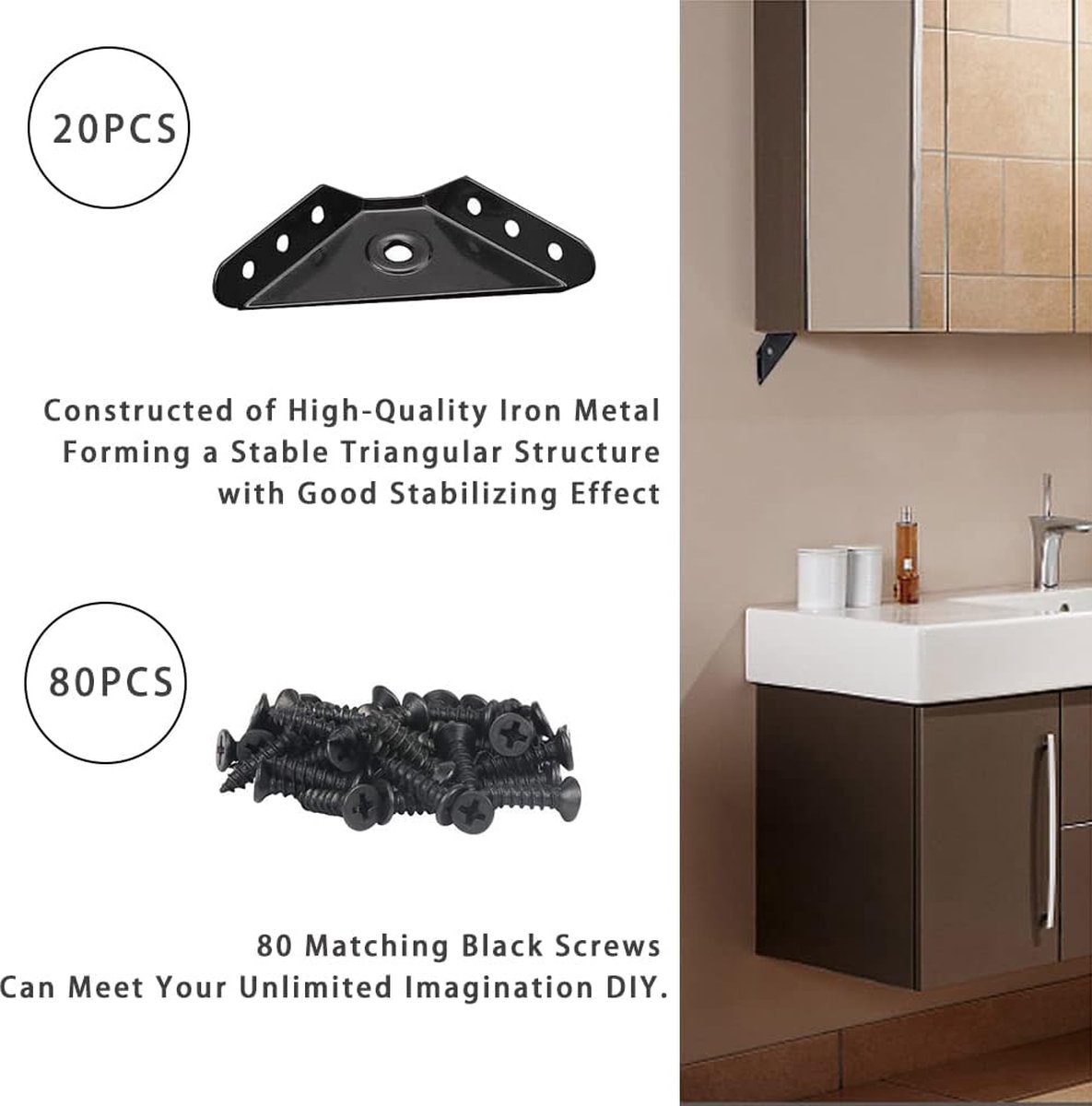 Hoekverbinder, hoekverbinder, hoekbevestiging, hoek klein, met schroef ...